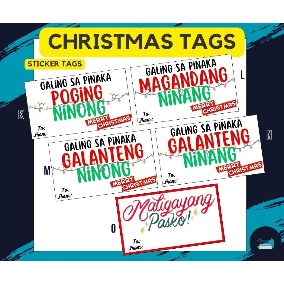 PINOY CHRISTMAS STICKER GIFT TAGS | Shopee Philippines