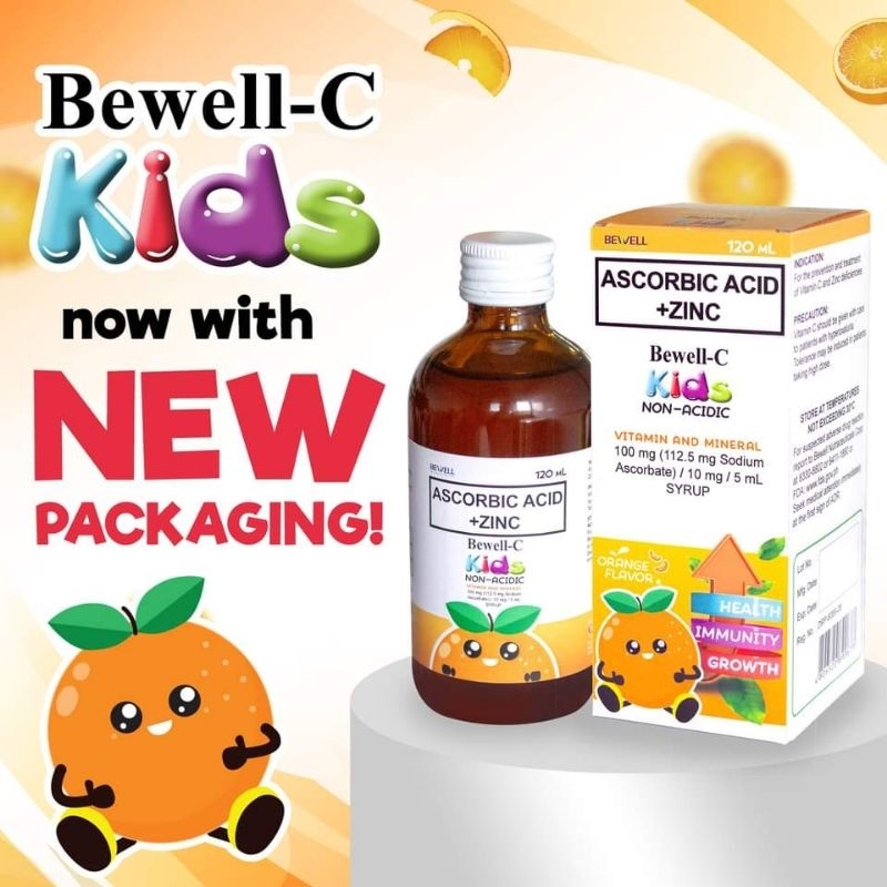Bewell-C Kids Non-acidic Ascorbic Acid + Zinc 120ml | Shopee Philippines