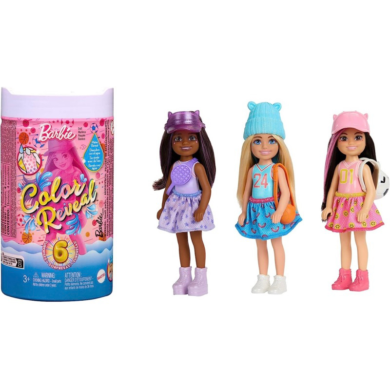 Barbie Color Reveal Dolls, Chelsea Small Doll with 6 Unboxing Surprises ...