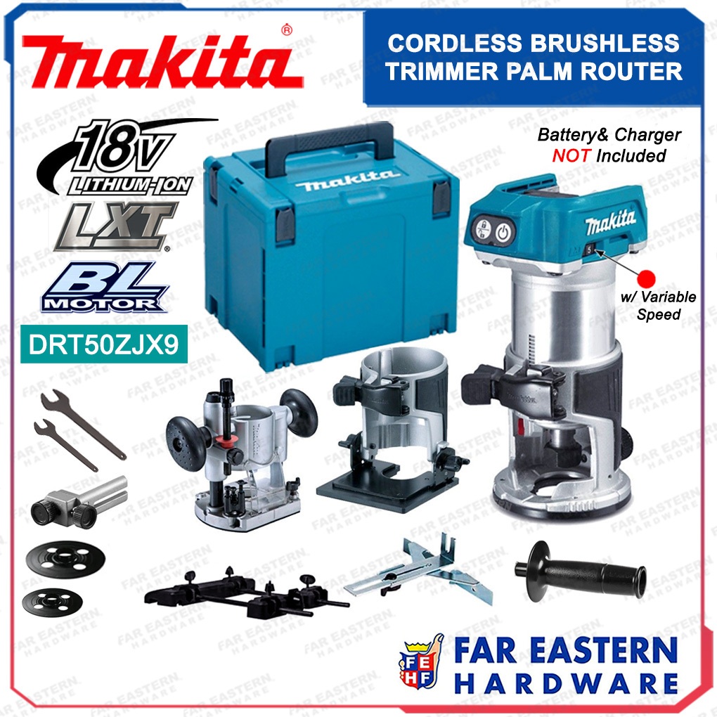 MAKITA DRT50ZJX9 Cordless Brushless Trimmer Palm Router 18V w/ Box ...