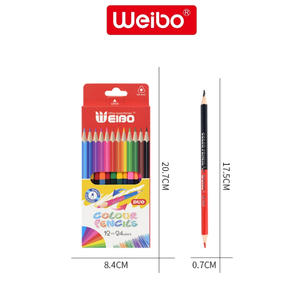 WEIBO WB-9016-12 12pcs-24colors color pencil | Shopee Philippines
