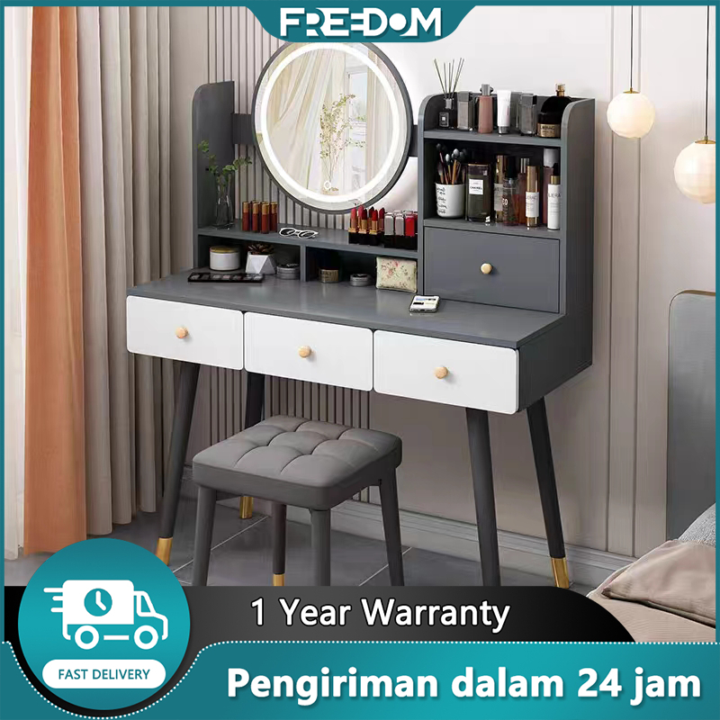 Lighted Makeup Vanity Table with Mirror and Drawers for Enhanced Makeup ...