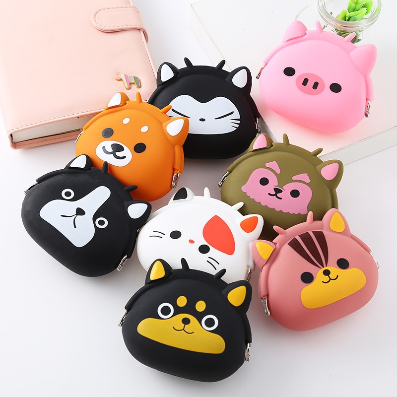 Animal Cartoon Clip Coin Purse Silicone Coin Purse Children's Cute Key ...