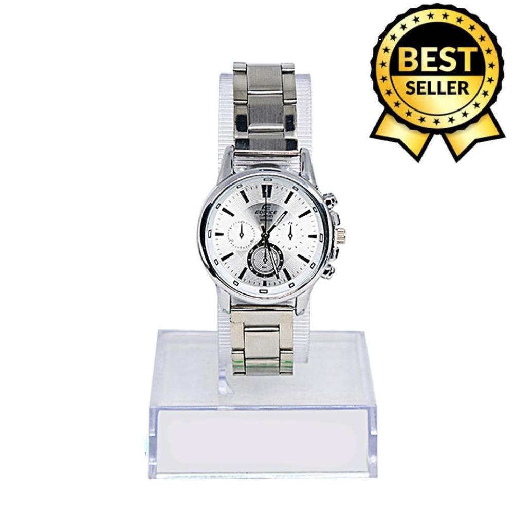 Casio Edifice Quartz 3 Chronograph Silver Dial Watch for Men(Silver ...