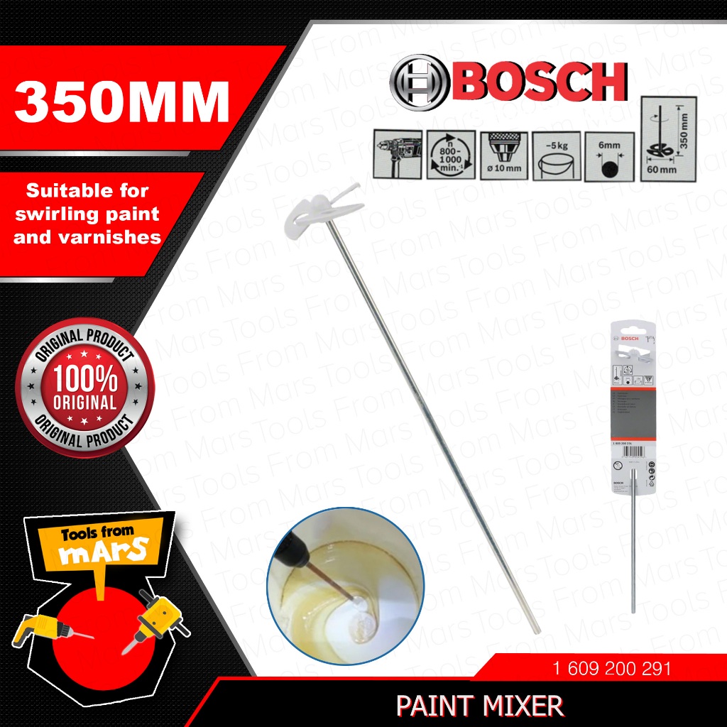 Bosch 350MM Paint Mixer Attachment for Electric Drills Mixing Paints ...