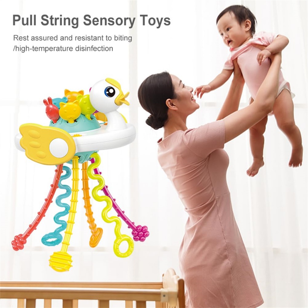 Baby Sensory Toys Montessori Pull String Interactive Educational Toy ...