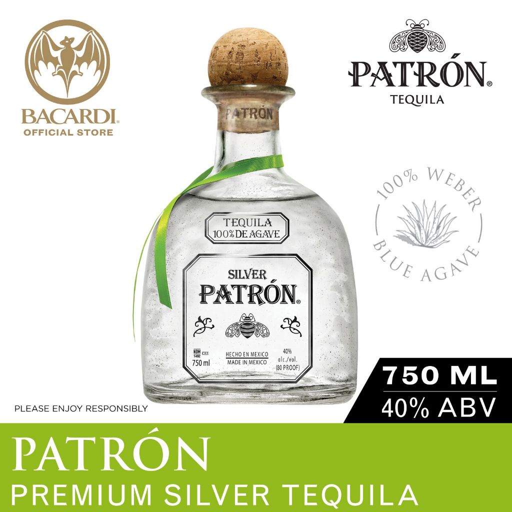 Patron Silver Tequila, Spirit Distilled and Aged in Handmade Barrels ...