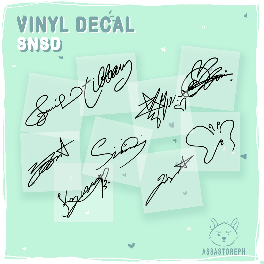 SNSD Signature Decal Waterproof Sticker | Assastoreph | Shopee Philippines