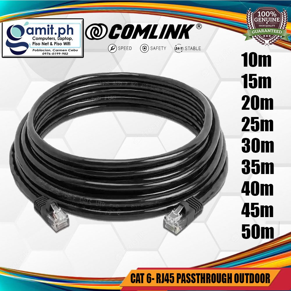 Comlink 10M 15M 20M 25M 30M 35M 40M 45M 50M Cat6 RJ45 Passthrough ...