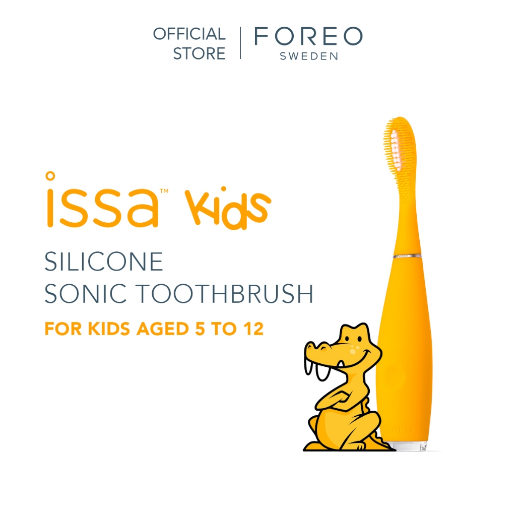 FOREO ISSA Kids Ultra-Hygienic Silicone Sonic Electric Toothbrush for ...
