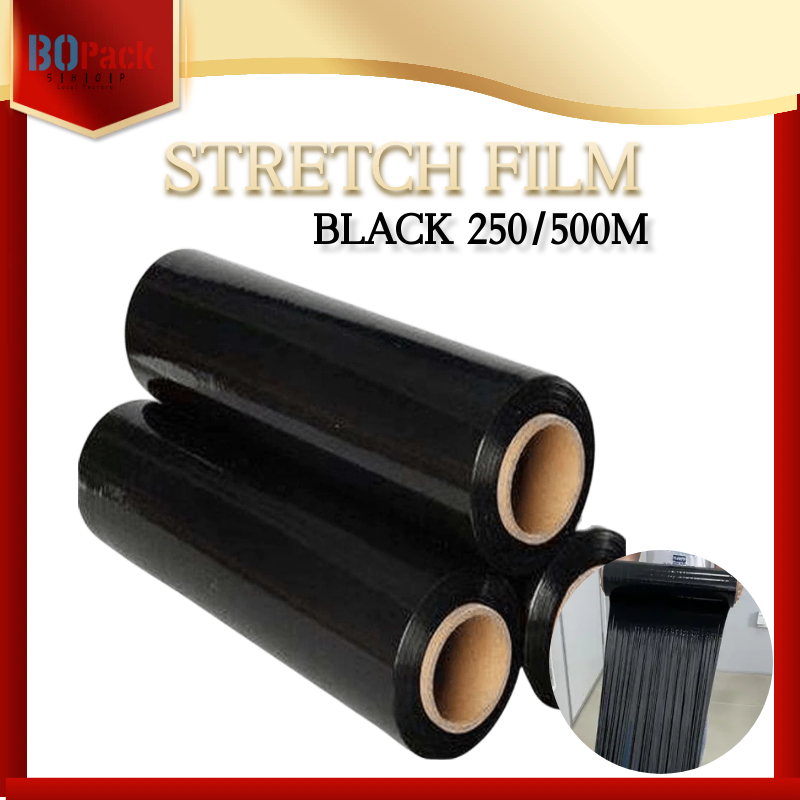 Black Stretch Film Strech wrap High Quality 500m x 500MM [20"] stretch ...