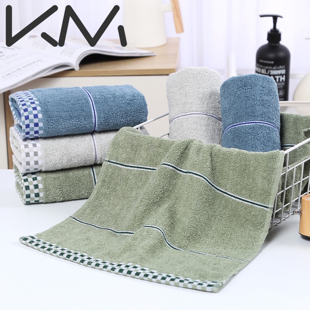 KM Classic-a Pure Cotton Big Towel Soft Thick Hand Bath Bathroom Towel ...