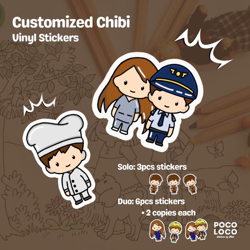 Customized Chibi - Waterproof Vinyl Stickers (pocoloco.ph) | Shopee ...