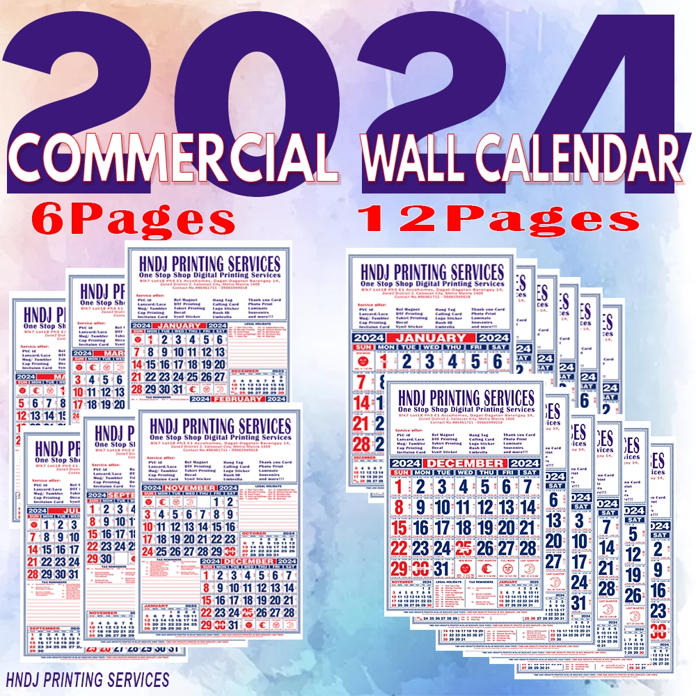 HNDJ NEW CALENDAR 2024 WALL CALENDAR COMMERCIAL CALENDAR DESKTOP ...