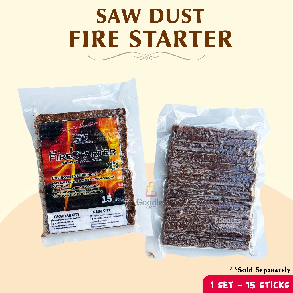 Saw Dust FIRE STARTER Camping Kit Cooking Grilling Wood Fire Uling ...