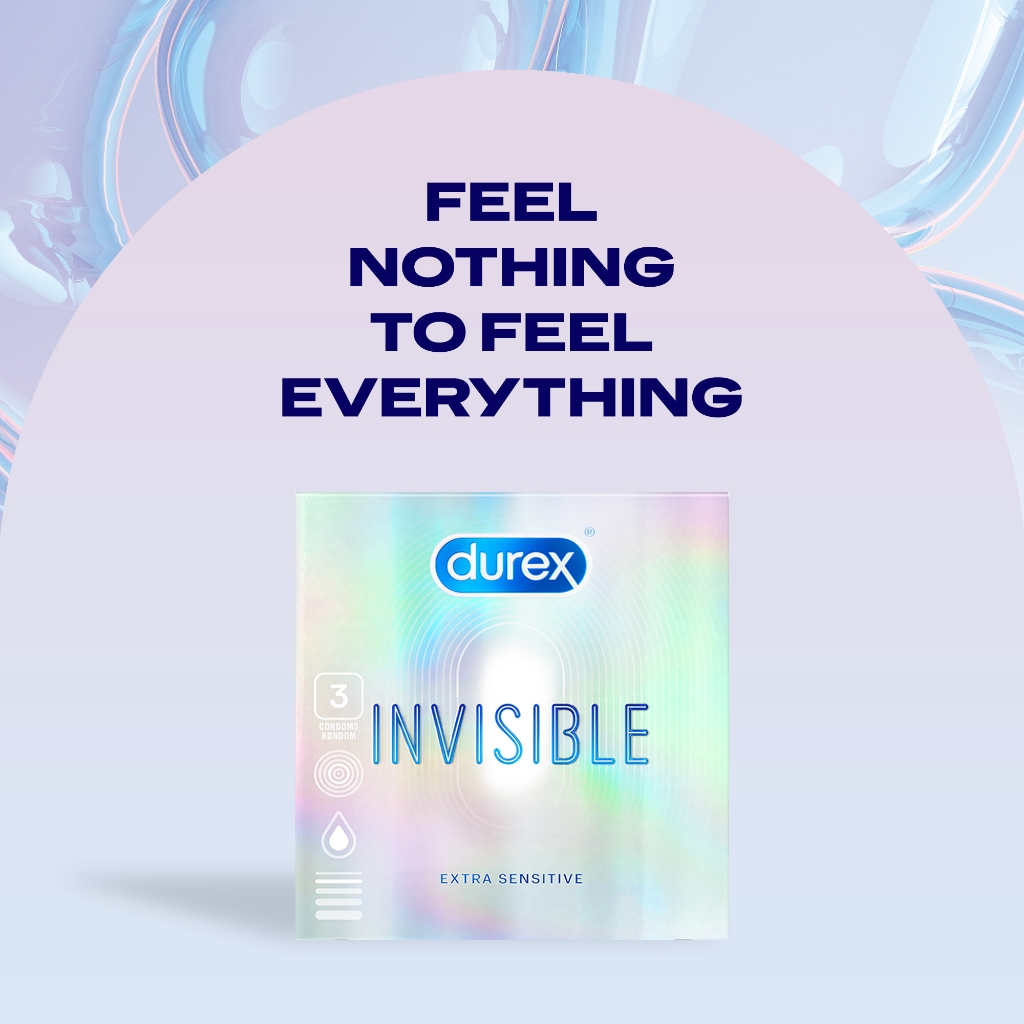 Durex Invisible Extra Thin Extra Sensitive Lubricated Condoms 3s (Set of 8 - 24 Condoms ...