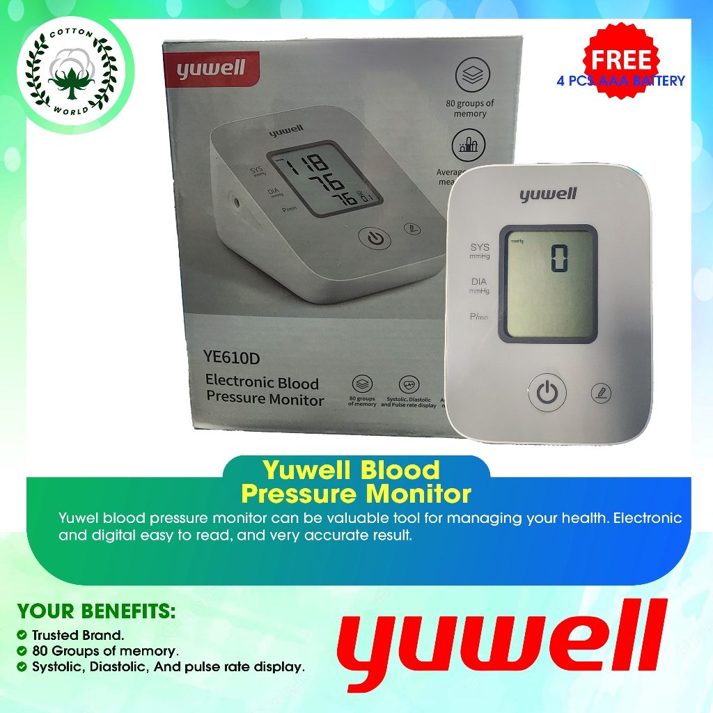Yuwell Blood Pressure Monitor (Battery Included) | Shopee Philippines