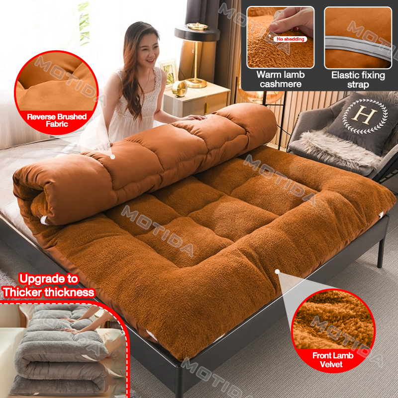 Thicken Lamb Mattress Velvet Sheet Foam For Bed Foldable Latex Mattress ...