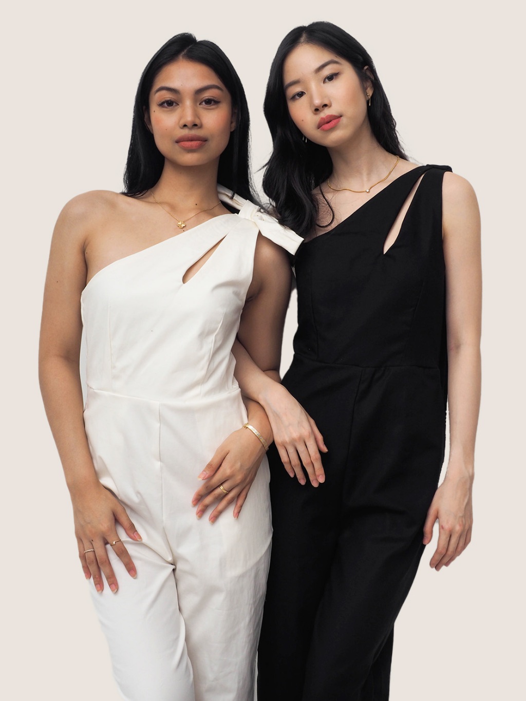 Hey Riley Milani Elegant Stylish One Shoulder Jumpsuit With Ribbon Tie ...