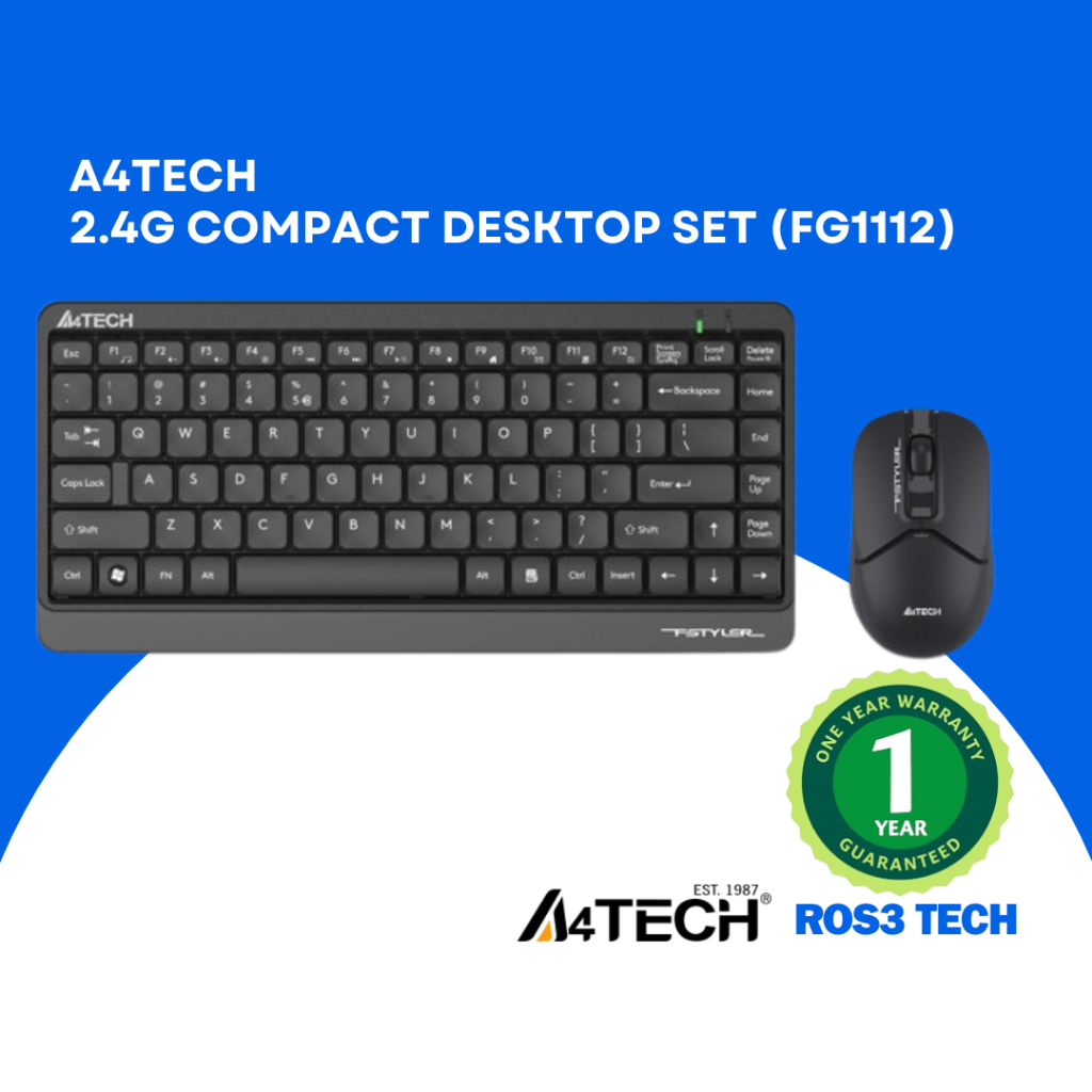 A4tech 2 4g Compact Desktop Set Fg1112 Keyboard And Mouse Shopee Philippines