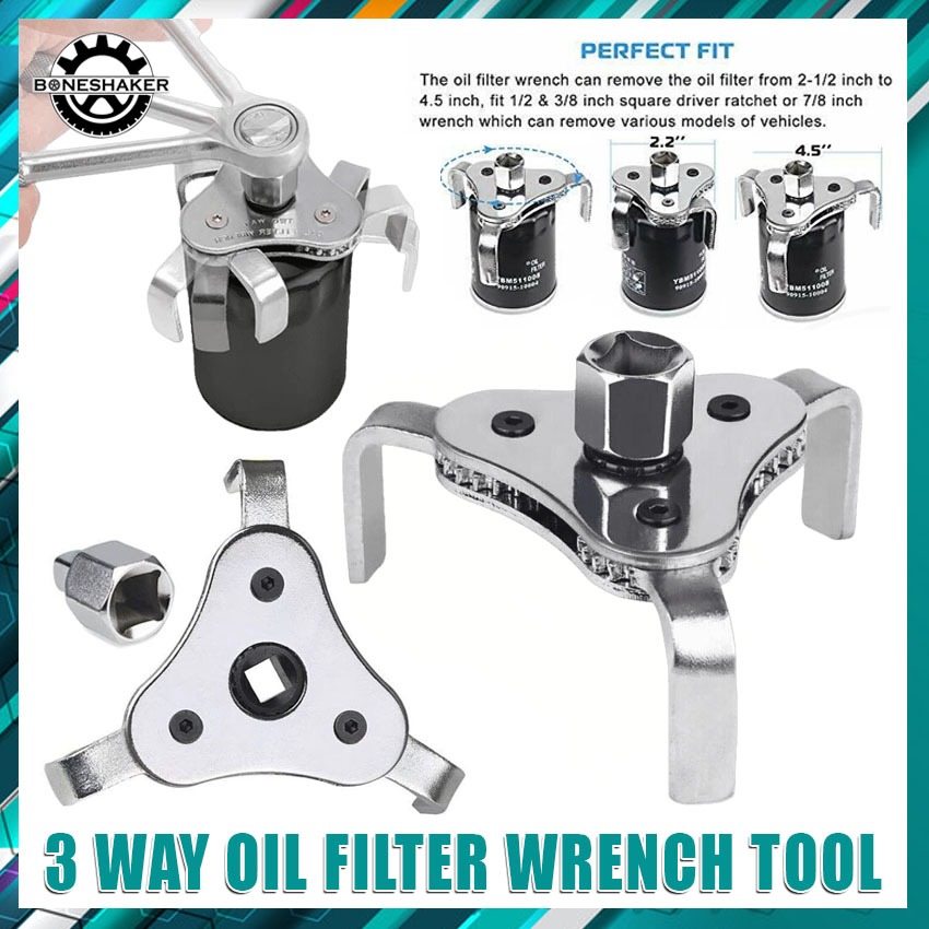 3 Way Claw Oil Filter, Universal Oil Filter Removal Tool Adjustable Oil ...