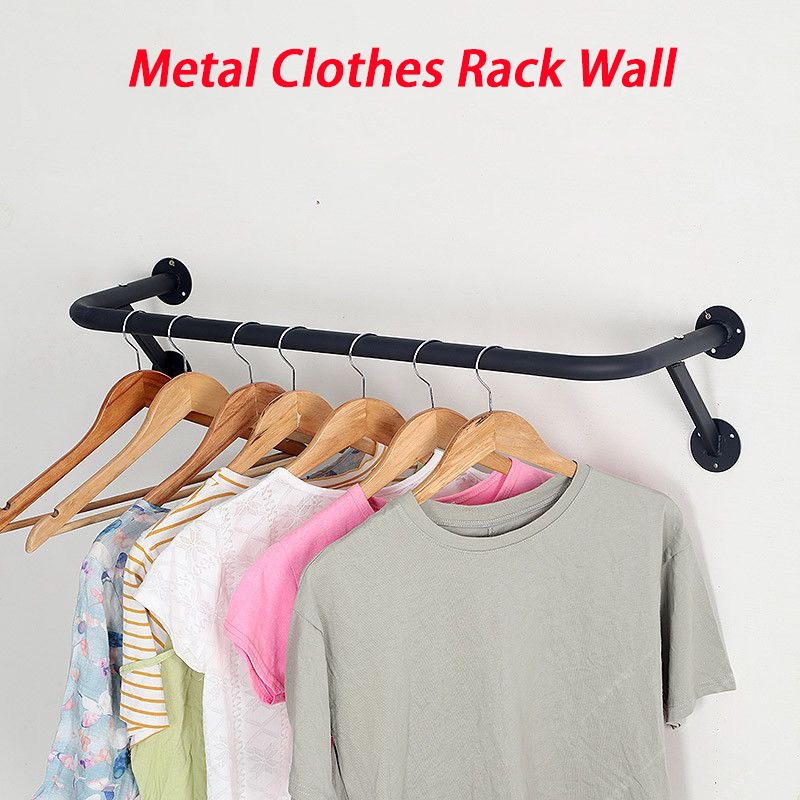 Metal Hanger Rack Wall Mounted Clothes Rack Detachable Hanger Rack For ...