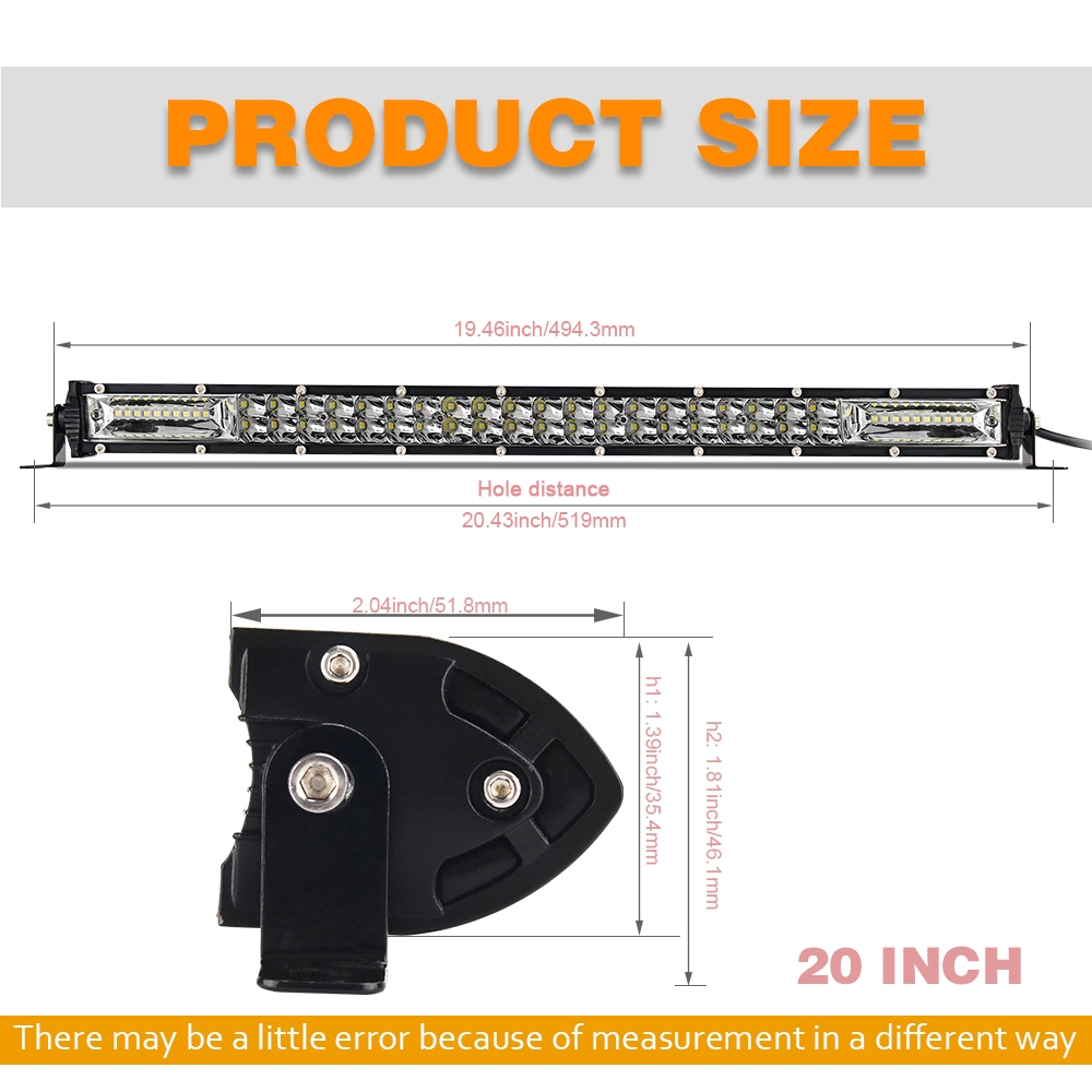 Super Slim 12V 24V 8" 20" 32" Inch LED Light Bar Spot Flood Led Bar for ...