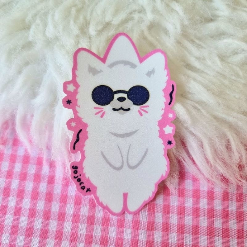 Jujutsu Kaisen Gojo Cat Waterproof and Glitter-Laminated Sticker ...