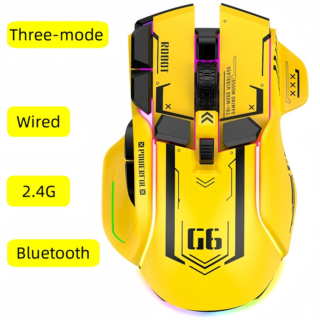 Three-mode Wireless Bluetooth Mouse RGB Light-emitting Gaming Computer ...