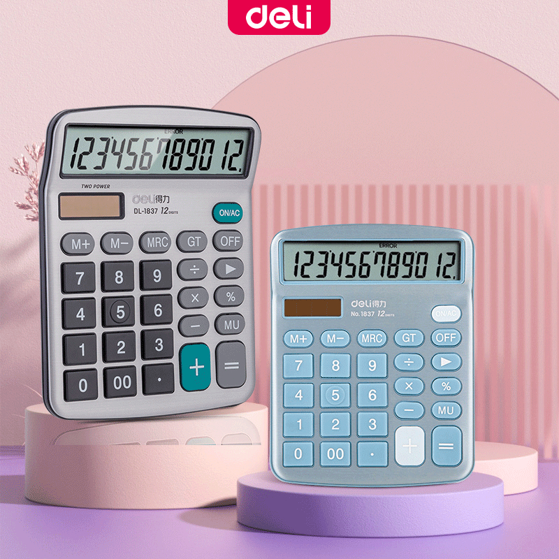 Deli Calculator Classic Digit Big Calculator for Business 12 Digit Display Desktop Calculator ...