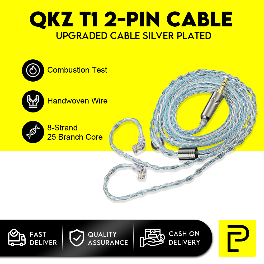 Qkz T1 Earphone Upgrade Cable Silver Plated 4 Core Qdc 2 Pin 3.5mm Plug Wire | Shopee Philippines