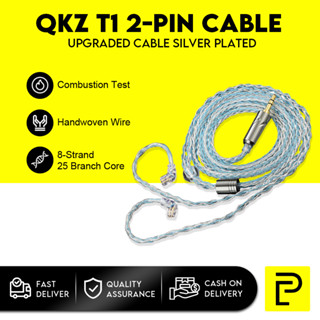 Qkz T1 Earphone Upgrade Cable Silver Plated 4 Core Qdc 2 Pin 3.5mm Plug Wire | Shopee Philippines