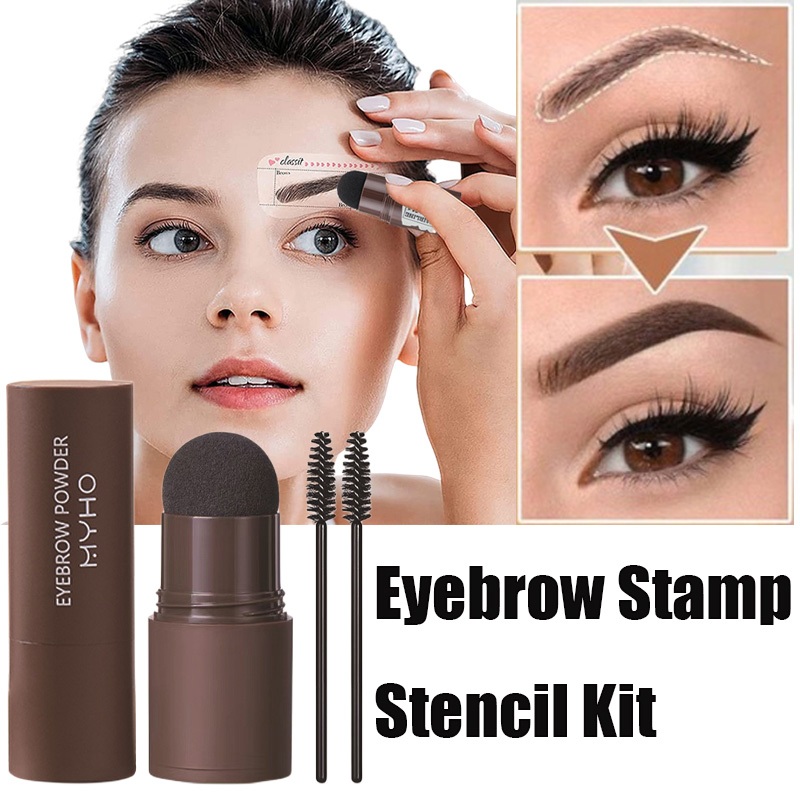 Eyebrow Stamp Stencil Kit Brow Powder Stamp One Step Shaping with 10 ...