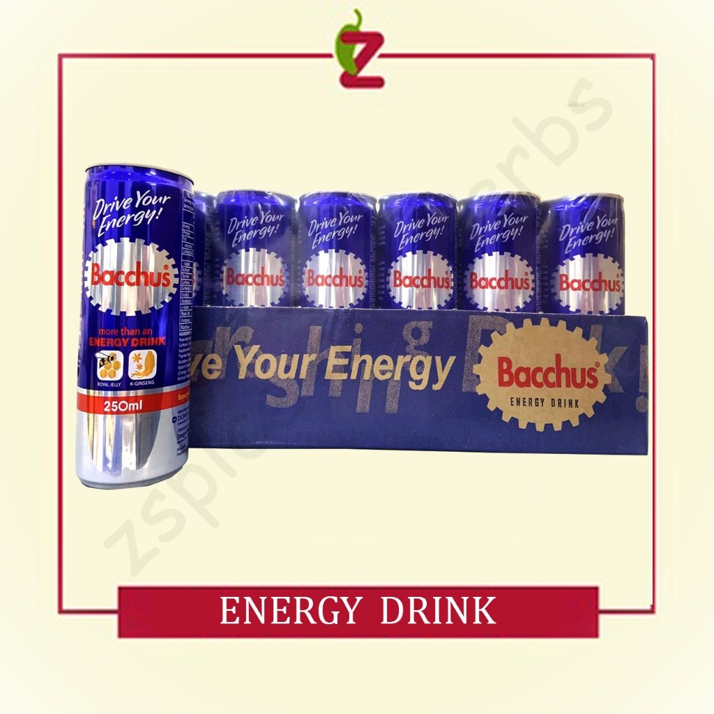 BACCHUS ENERGY DRINK REGULAR 1 case (30 cans) | Shopee Philippines