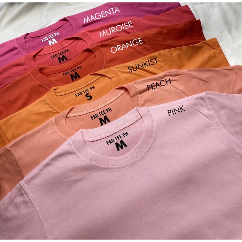 PLAIN TEES-magenta.muroise,peach,cayenne,pink,sunkist,orange | Shopee ...
