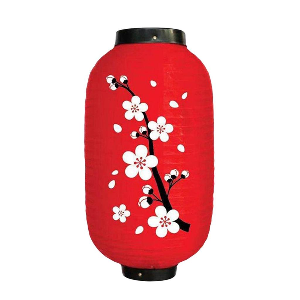 Red/White Plum Blossom Pattern Japanese Long Lantern Hangable Izakaya ...