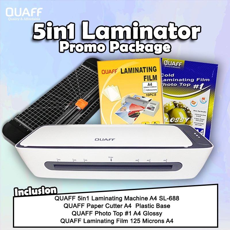5in1 QUAFF SL688 A4 Laminator Hot and Cold Laminating Machine w/ Cut ...