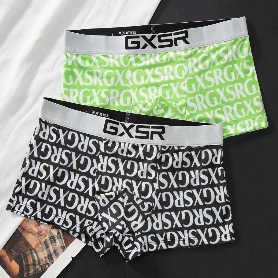 GXSR Men Quality Floral Printing Silk Boxer Briefs Man Colorful Underwear Designing Boxers ...