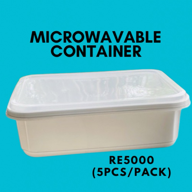 5pcs RE3200 / RE5000 Microwavable Container White Party Tray | Shopee ...