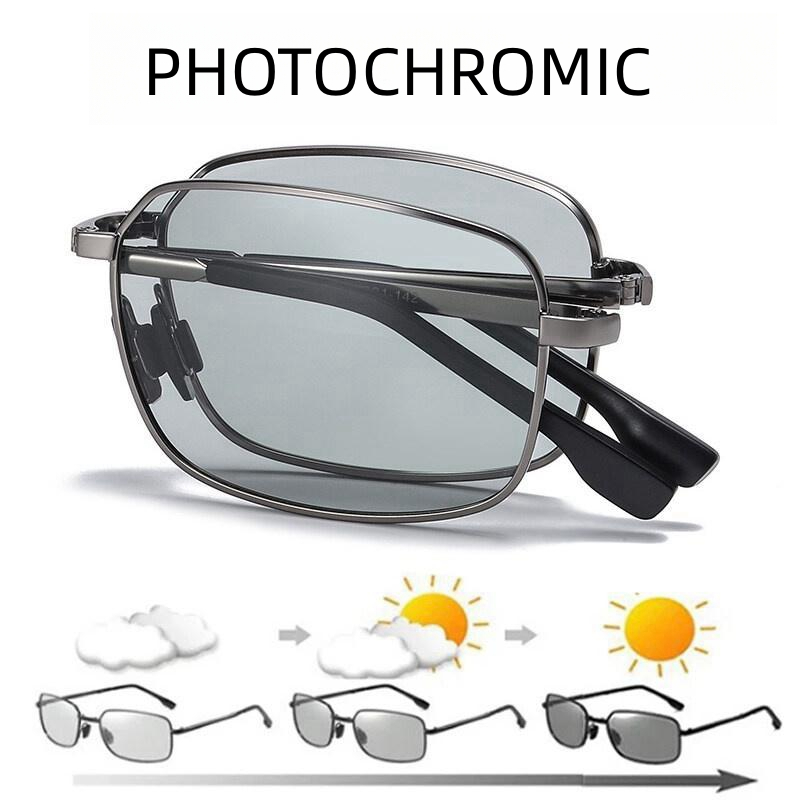 Foldable Photochromic Sunglasses Polarized Light Sunshade Sunglasses ...