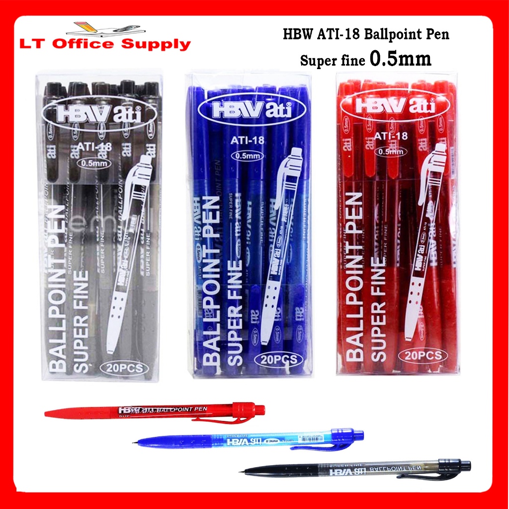 HBW ATI-18 Ballpoint Pen Super fine 0.5mm (1 piece) | Shopee Philippines