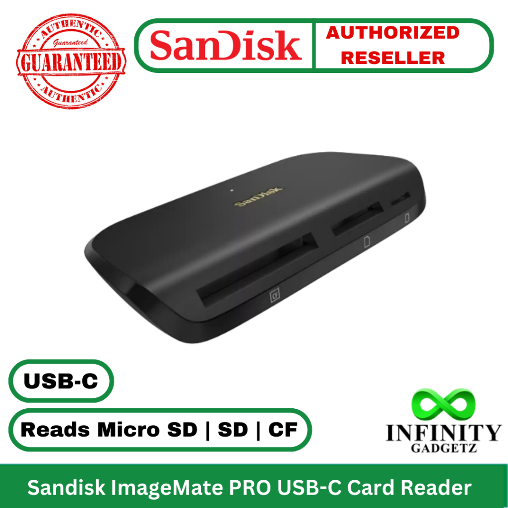 SanDisk ImageMate PRO USB-C Multi-Card Reader Writer Reads Micro SD SD ...