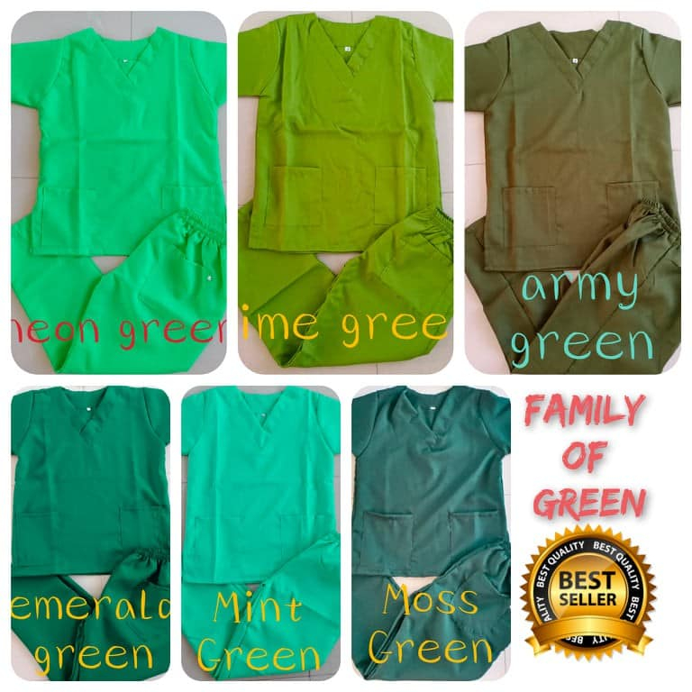 SCRUBS FAMILY OF GREEN SET// SCRUBSUIT UNIFORM GREEN COLORS | Shopee ...