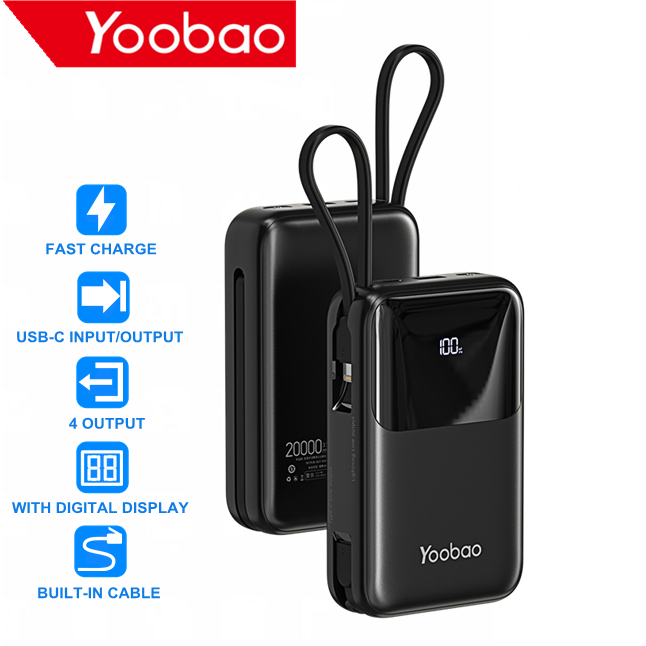 Yoobao Q18 20000mAh Multi-functional Power Bank with Built-in Cable ...