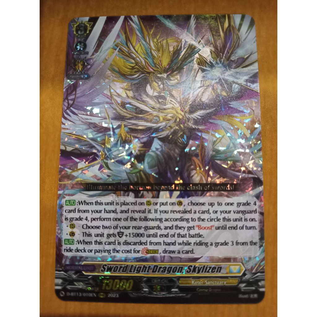 CFV Sword Light Dragon, Skylizen RRR D-BT13 DZ-BT06 Cardfight Vanguard English Keter Sanctuary ...