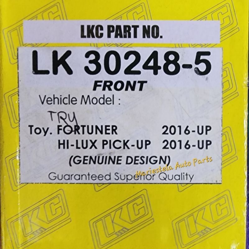 Brake Pad for Toyota Fortuner 2016 - up FRONT ( LKC BRAND ) | Shopee ...
