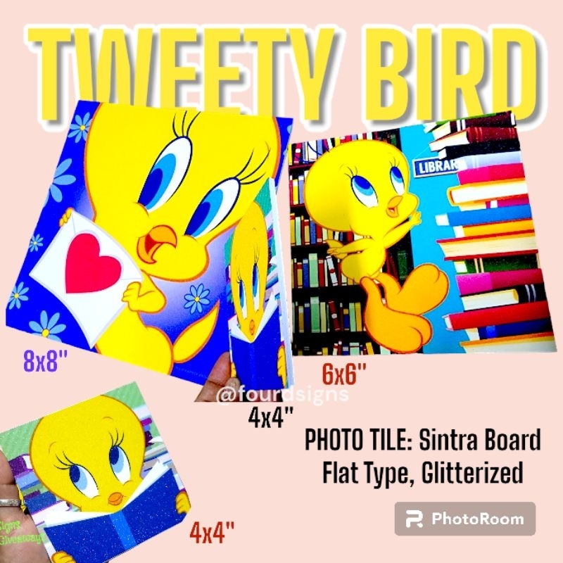 TWEETY WALL DECOR photo tile 8x8" & 4x4" inches | Shopee Philippines