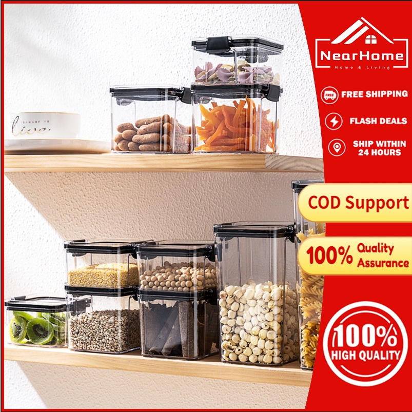 Pantry Clear Airtight Cereal Food Fresh Box Sealed Jar Freshness ...