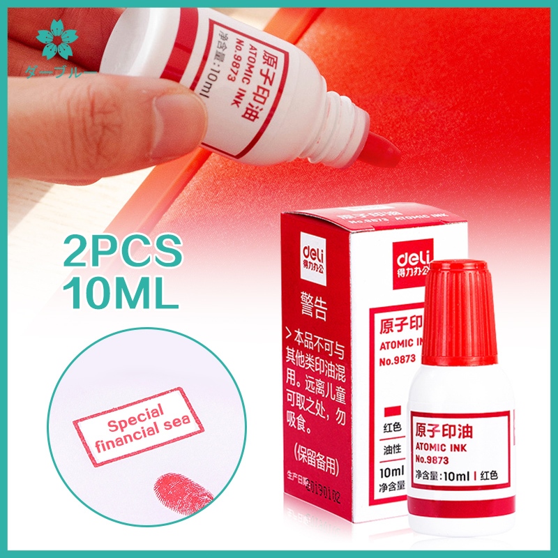 Deli Metal Numbering Machine Ink 2pcs Red Seal Refill Solution 10ml ...