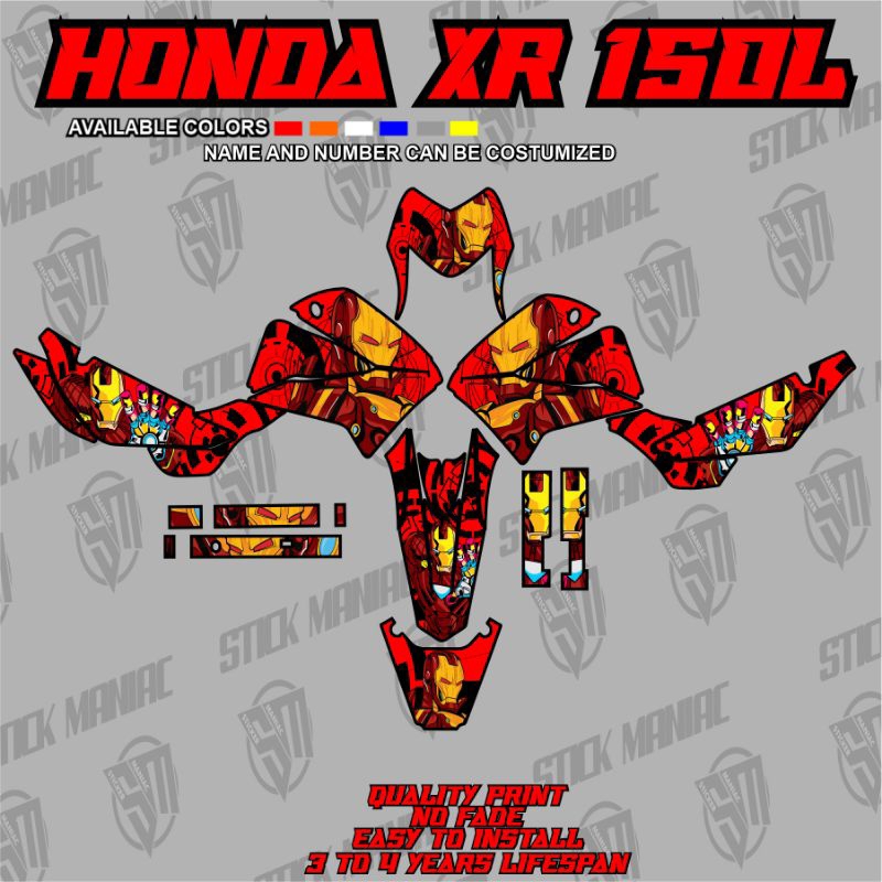 Honda XR 150L decals sticker, laminated | Shopee Philippines
